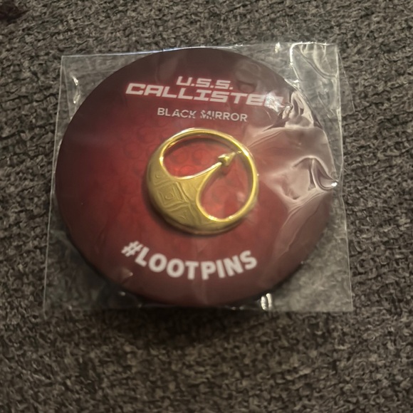 Loot Crate | Jewelry | Loot Crate Uss Callister Pin Red And Gold | Poshmark